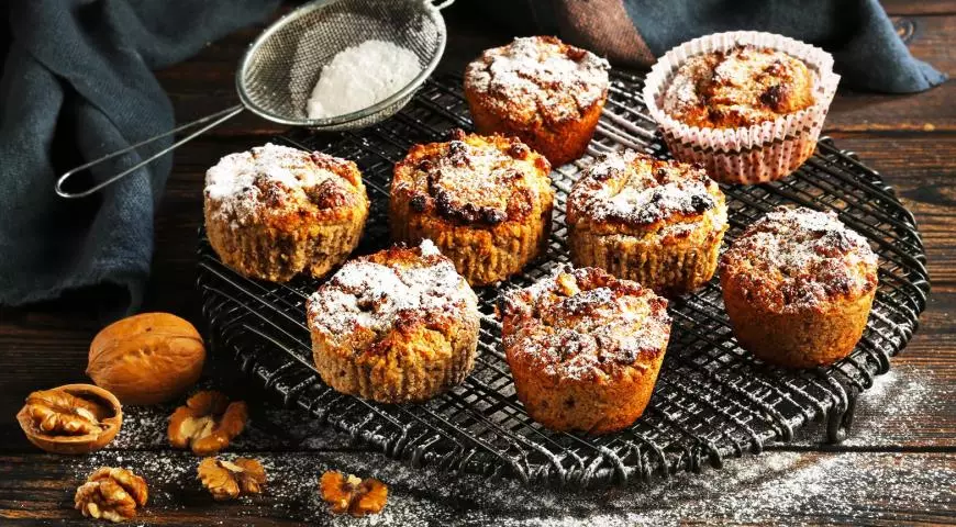 Muffins de plátano con nueces