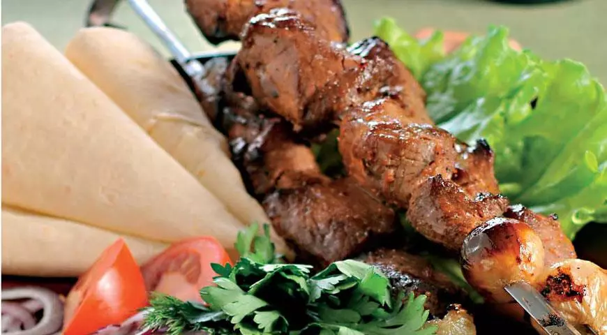 Ljúffengur svínakjöt kebab
