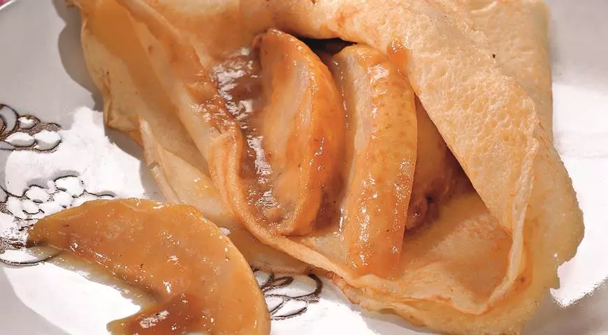 pancaking ជាមួយ pears caramel