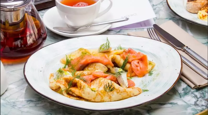 Salmon ilə pancake