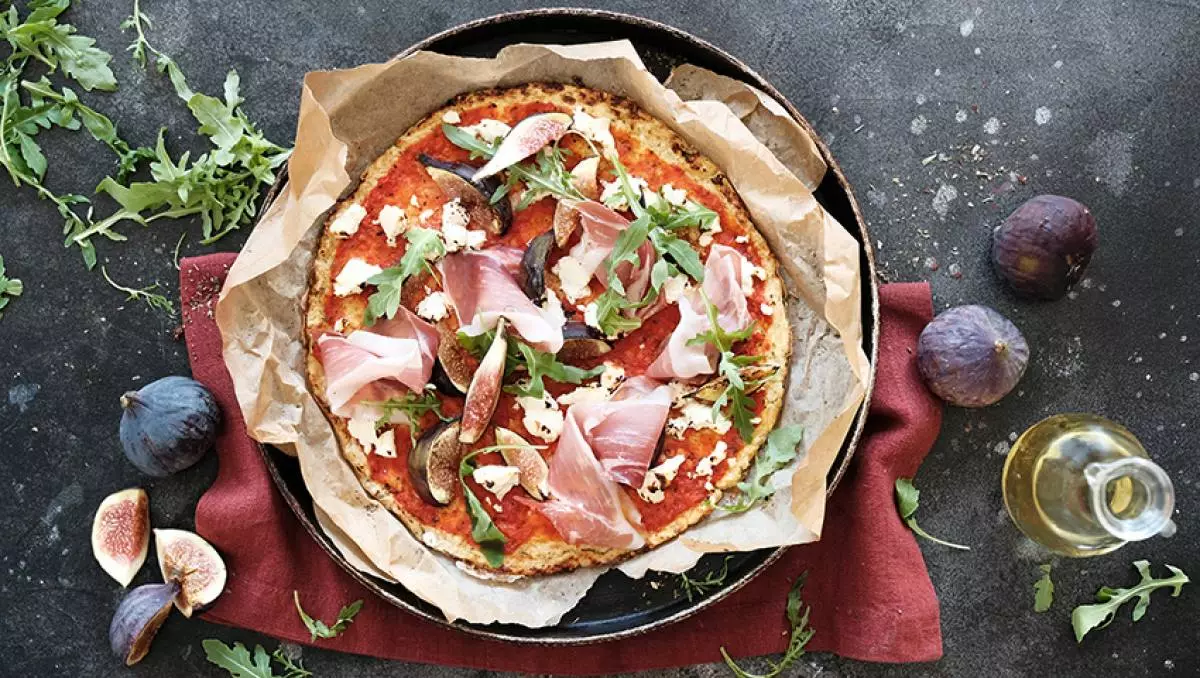 Pizza en la prueba de coliflor en avena