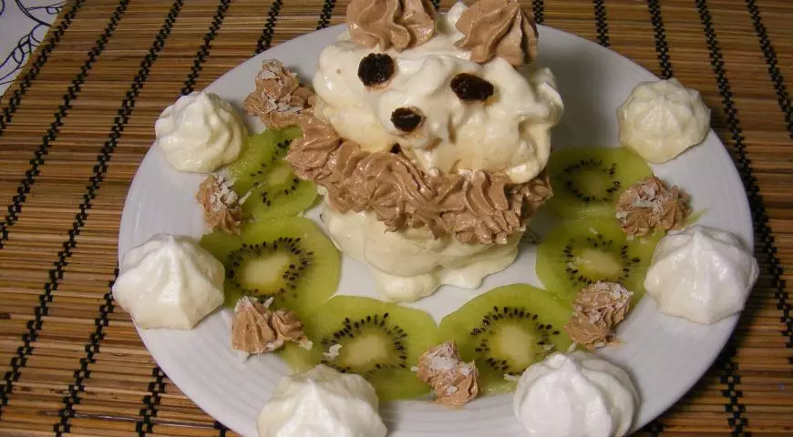 Cupcake meringue nga adunay tsokolate cream