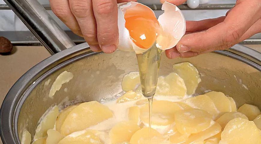 Receita de cociña de fotos: Pastel de pataca con xamón, paso n.º 2