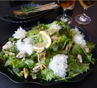 Salada Verde Com Mexilhões e Vieiras