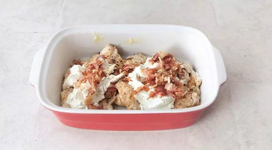 Ifoto yokupheka: I-fillet yefilkt ye-cream cheese kunye ne-bacon, inombolo yenyathelo 5