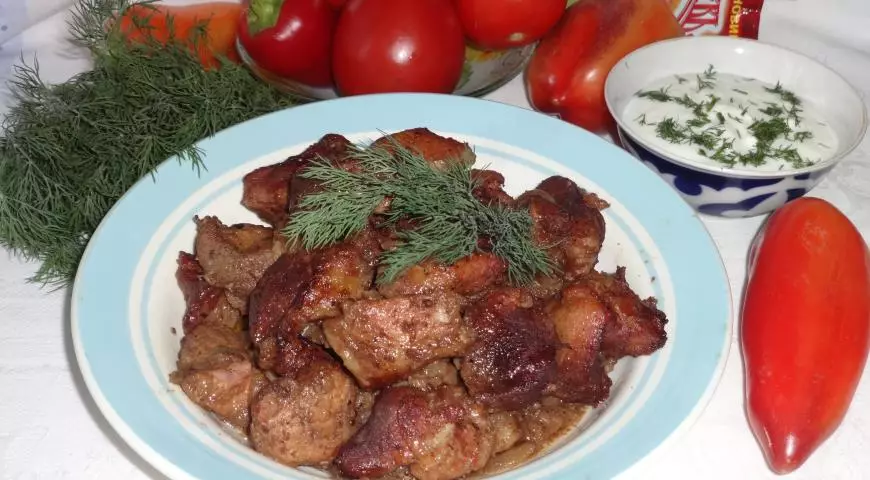 Pork kebab di lengan