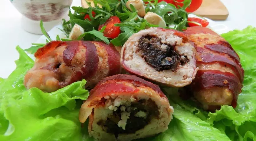 Rouleaux de poulet au bacon