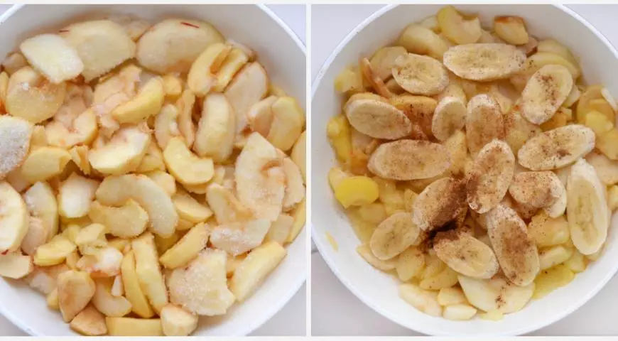 I-Fry Apples ngebhanana yokupheka isosi