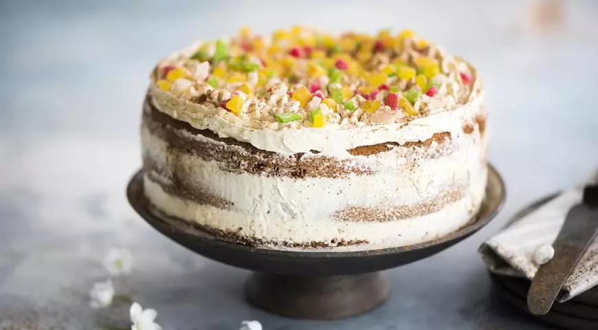 Rye Crackers Cake dengan Krim Minyak pada Susu Kental