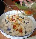 Tofu napetraka endrika, naidino ny saosy ranom-boasary, tantely, ny ginger ary ny tongolo-bary, bake