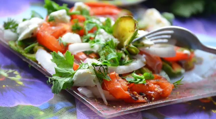 Insalata di verdure al forno con ricotta