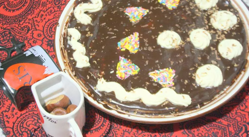 Step-by-step recipe for chocolate-curd cake