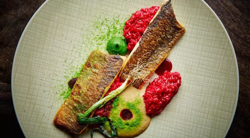 Sevan Trout with Beet risotto