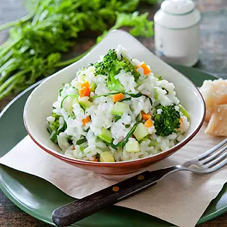 Spring risotto in a slow cooker