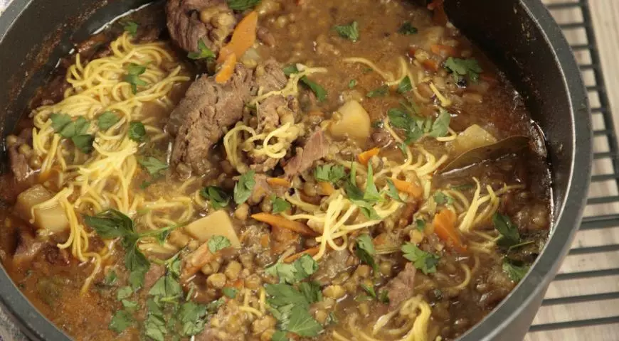 Uzbek soup Mash Ugro