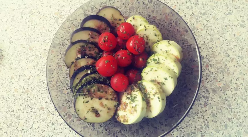 Groenten koken voor kip kebab