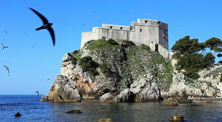 Als u de Royal Harbor Gardens wilt zien, ga dan naar het dorp Tropeno 10 km van Dubrovnik. Aquaduct en arbors, fonteinen met standbeelden en in beslag genomen door de verliezende galerij, in de schaduw van welke intriges, Lord Varis en Tyrion, bevinden zich in de lokale Ardorria. Waarschijnlijk zal elke inwoner van deze stad u mijn verhaal van deelname aan de opname vertellen. 74550_11