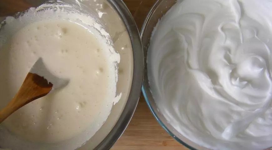 Whip proteins and yolks for dough