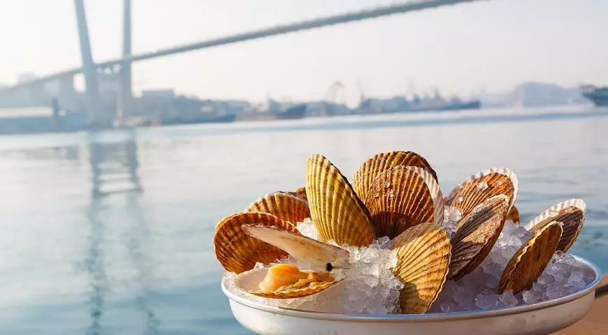 Mga Scallops sa Doelebory gikan sa Vladivostok