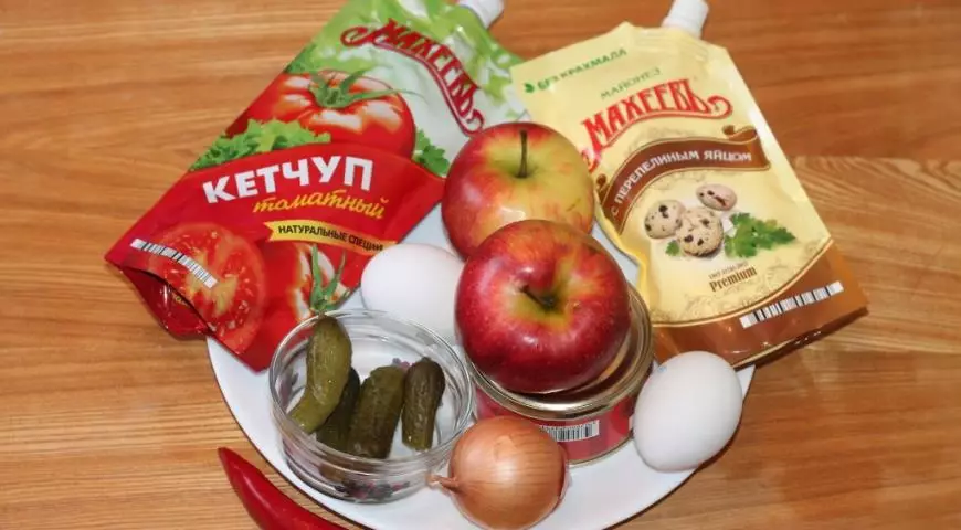Ritratt tar-riċetta tat-tisjir: insalata Jonathan b '"maheyev", numru pass 1