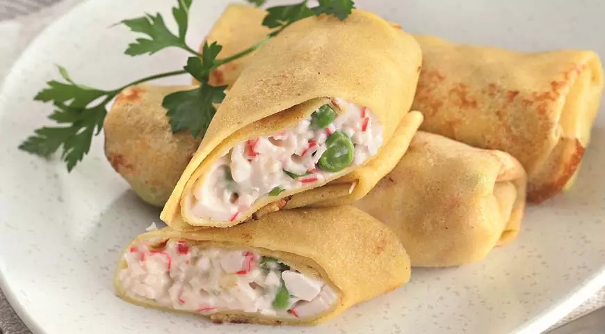 Crab əti ilə pancake