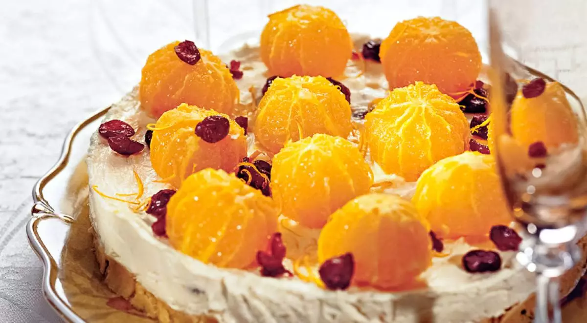 Curd-Kuchen mit Mandarinen