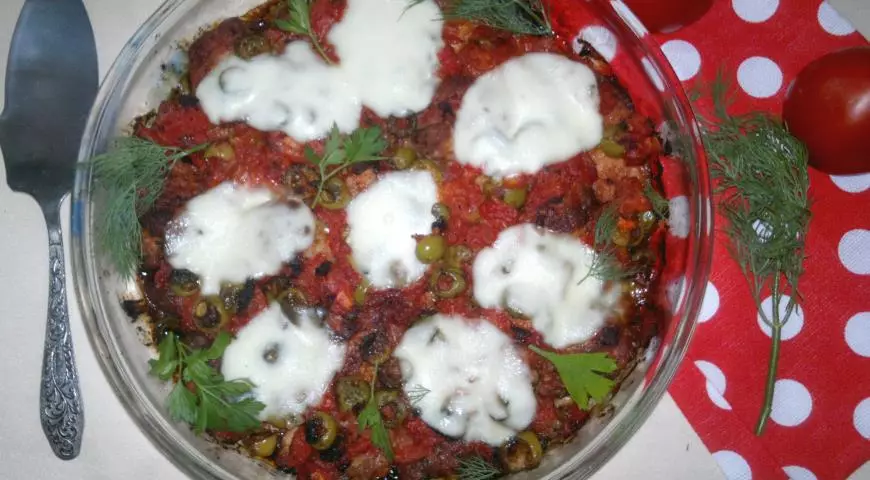 Stock Foto Cooking Recipe: Scalopian Alla Pizzaiol, Trinn nummer 15