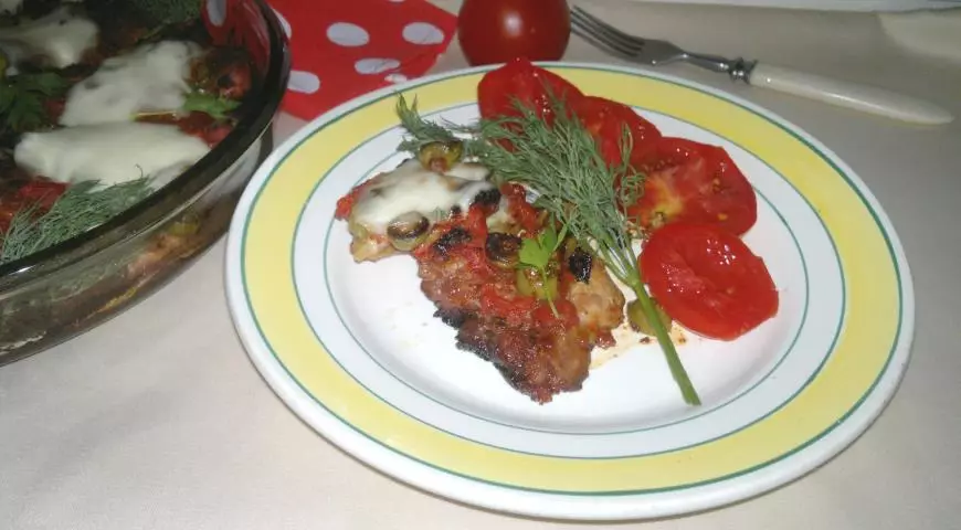 Stock Foto Cooking Recipe: Scalopian Alla Pizzaiol, Trinn №16